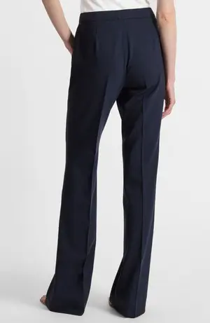Santorelli Bethany Flared Pant In Virgin Wool Stretch - Midnight