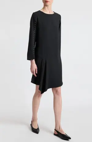 Santorelli Essie Shift Dress With Grommet Detail