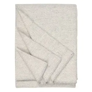 PRINCE OF SCOTS Highland Tweeds Big Throw Silver Herringbone