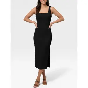 Rachel Rachel Roy Emi Sleeveless Pucker Knit Midi Dress - Black