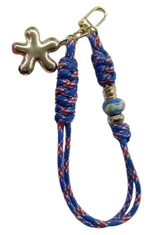 MACRAE & CO. Bag Charm With Braided Cording - Blue