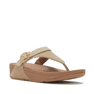 Fitflop Lulu Buckle Suede Toe-post Sandals - Cappuccino