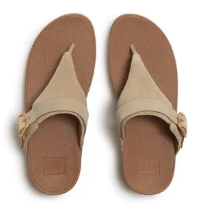 Fitflop Lulu Buckle Suede Toe-post Sandals - Cappuccino
