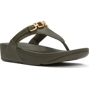 Fitflop Lulu Square-Chain TP Sandal Deep Olive