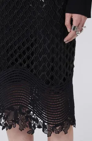 Sportmax Sequin Net Lace Skirt - Black