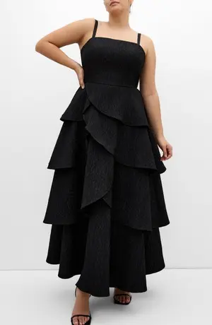 City Chic Ruffle Sleeveless Maxi Dress