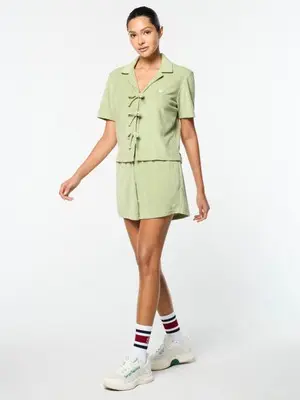SERGIO TACCHINI Edda Cropped Terry Toweling Shirt - Reseda