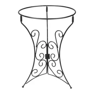 NORTHLIGHT 11.25" Ornate Standing Outdoor Garden Gazing Ball Stand - Black
