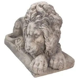 NORTHLIGHT 22.5" Lying Down Lion Outdoor Garden Statue