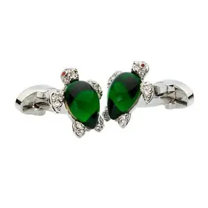 PRINCE OF SCOTS Crystal Turtle Cufflinks - Silver