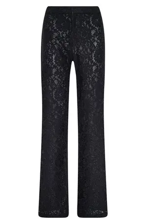 L'Agence Livvy Lace Straight Leg Pants - Black