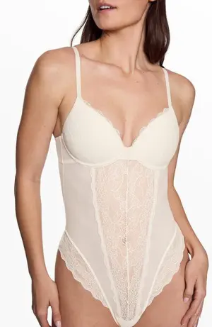 Pepper Lace Lift Up Teddy - Ecru