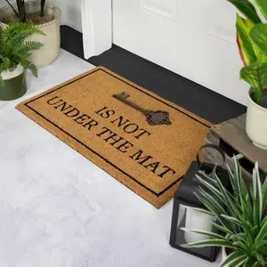 NORTHLIGHT Key Is Not Under The Mat Coir Outdoor Doormat 18" X 30