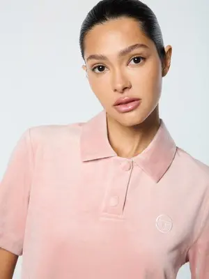 SERGIO TACCHINI Adele Velour Cropped Polo