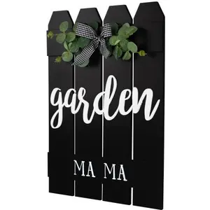 NORTHLIGHT Garden Ma Ma Picket Fence Wooden Wall Sign19.25