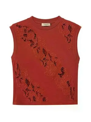 TWINSET Lace Detail Top - Brown