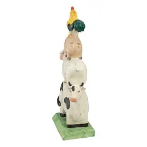 NORTHLIGHT 11.5" Stacked Farm Animals Outdoor Garden Statue