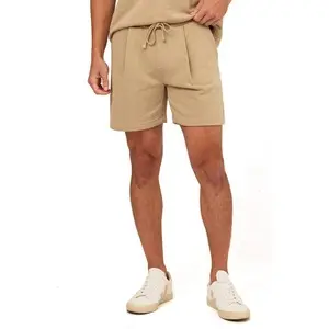 THREADS 4 THOUGHT Pleated Terry Cloth Shorts - Pebble