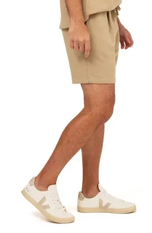 THREADS 4 THOUGHT Pleated Terry Cloth Shorts - Pebble