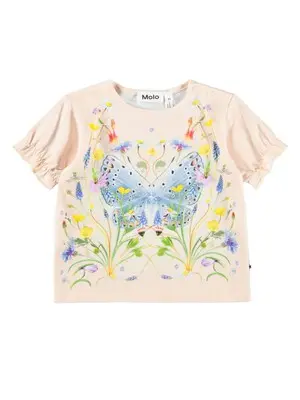 MOLO Eline Short Sleeve T-shirt With Butterfly And Floral Print - Multi