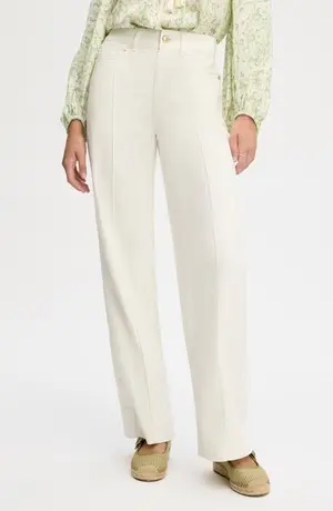 Sam Edelman Pintuck Wide Leg Trouser Jeans - Ecru