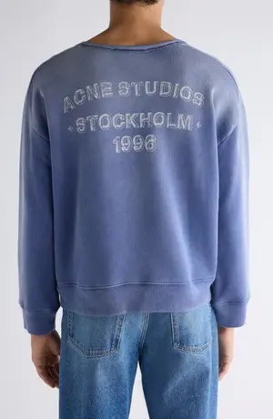 Acne Studios Fema U Sunkissed Cotton Sweatshirt - Navy