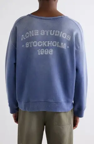 Acne Studios Fema U Sunkissed Cotton Sweatshirt - Navy