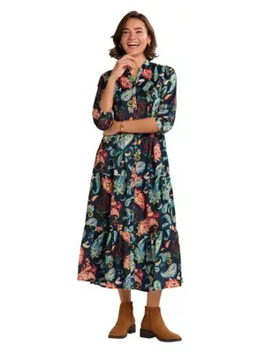 BRAKEBURN Estrella Sculpted Collar Maxi Dress