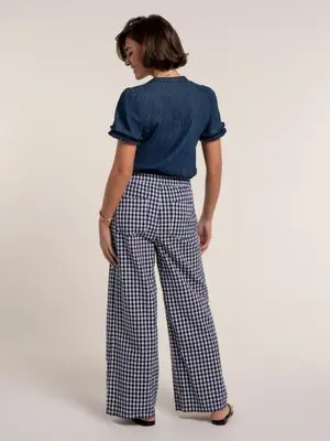 BRAKEBURN Gingham Wide Leg Aitana Trousers