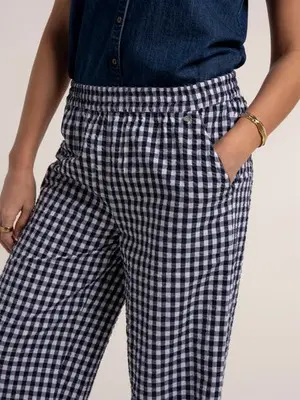 BRAKEBURN Gingham Wide Leg Aitana Trousers