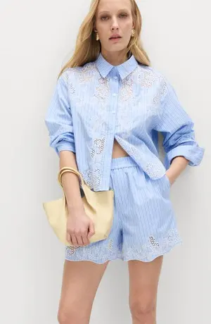 M&s Embroidery Stripe Shorts