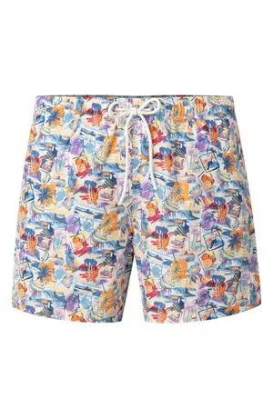 Eton Printed Swim Trunks