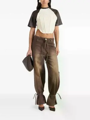Manière De Voir Maniere De Voir Faye Wide Leg Jeans With Tie Waist - Brown