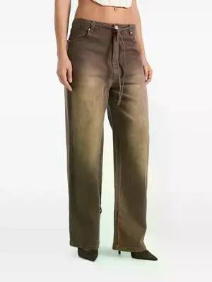 Manière De Voir Maniere De Voir Faye Wide Leg Jeans With Tie Waist - Brown