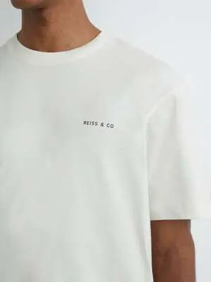 REISS Splash Cotton Dive-print Relaxed-fit T-shirt