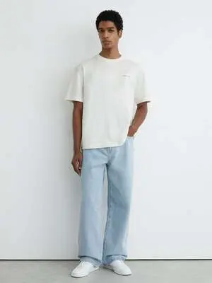 REISS Splash Cotton Dive-print Relaxed-fit T-shirt