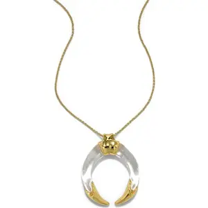 Alexis Bittar Gilded Tusk Lucite Pendant Necklace - Crystals