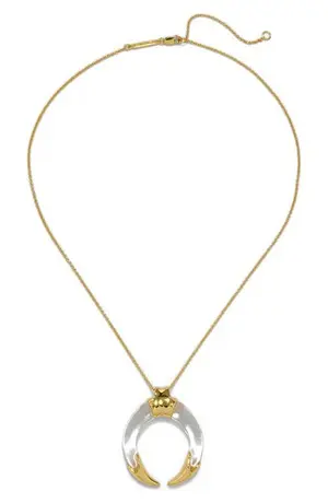 Alexis Bittar Gilded Tusk Lucite Pendant Necklace