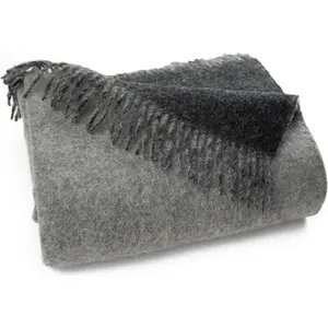 PRINCE OF SCOTS Highland Tweeds Reversible Double Cloth Throw - Silver/grey