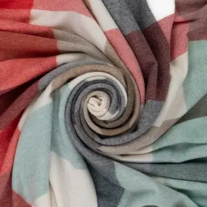PRINCE OF SCOTS Southampton Home Merino Wool Throw - Block Melon