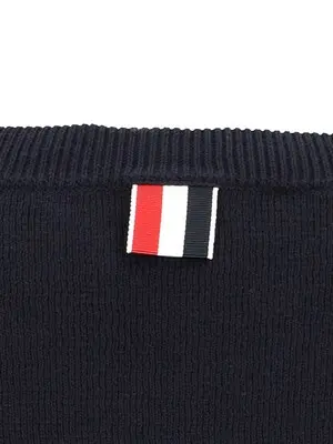Thom Browne Cotton Sweater With 4-bar Detailing - Blue