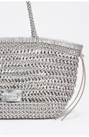 Bimba Y Lola Plaited Leather Shopper Bag - Silver