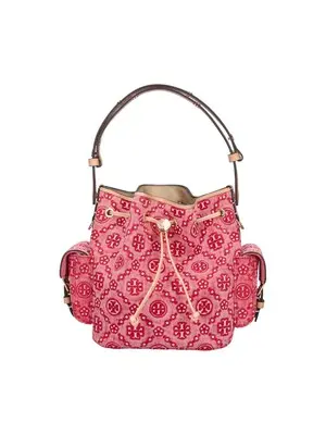 Tory Burch T Monogram Bucket Bag - Red