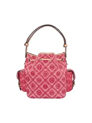 Tory Burch T Monogram Bucket Bag - Red