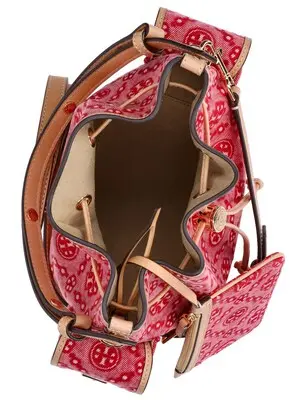 Tory Burch T Monogram Bucket Bag - Red