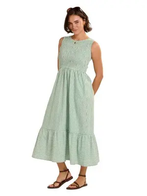 BRAKEBURN Trinn Bodice Maxi Dress - Green