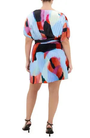 City Chic Hailey Abstract Print Minidress - Aspect