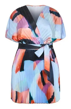 City Chic Hailey Abstract Print Minidress - Aspect