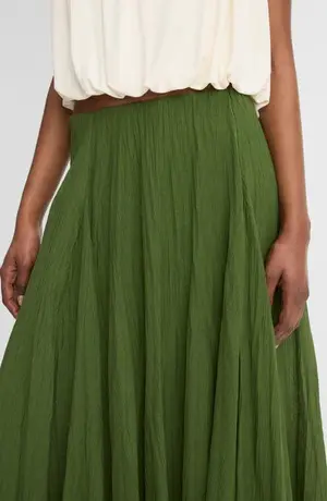 Vince Crinkled Maxi Skirt - Herb