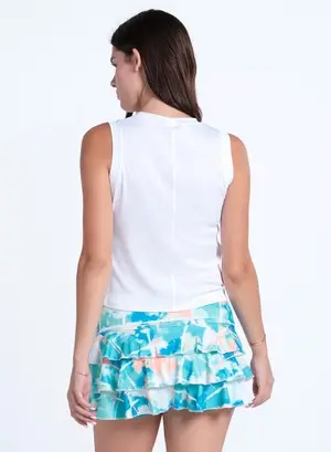 Lucky In Love Ribbed Muscle Tank - White
